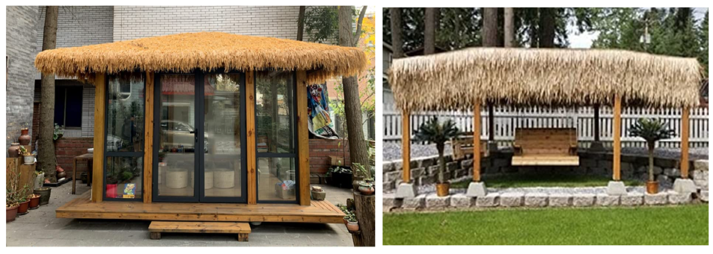 Handgjorda halmtak palm halmtak 100x 500 cm – Miljövänliga Bambu Produkter